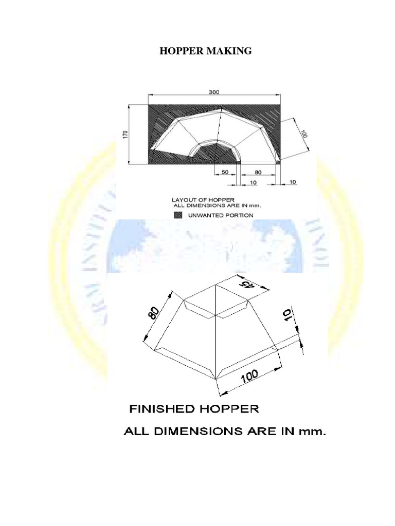 Ex No - 2 HOPPER MAKING | PDF | Sheet Metal | Metals
