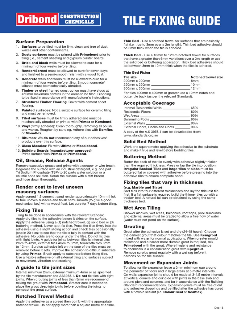 A Comprehensive Guide to Proper Tile Fixing Techniques | PDF | Tile ...