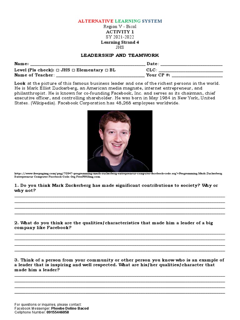 Module 3 Leadership and Teamwork Activity 1 | Download Free PDF | Mark ...