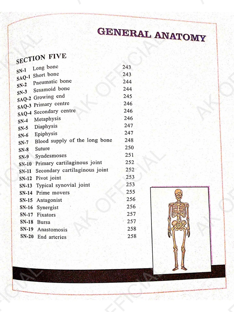Gen. Anatomy (S.N KAZI) | PDF