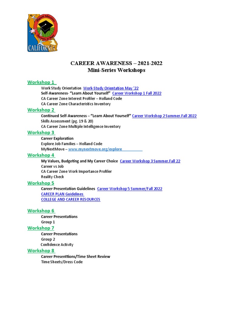 Career Awareness Workshops | PDF