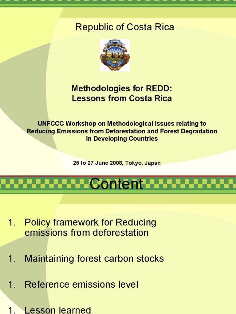 UNFCCC 20080625 Methodologies For REDD-Lessons From Costa Rica | PDF ...