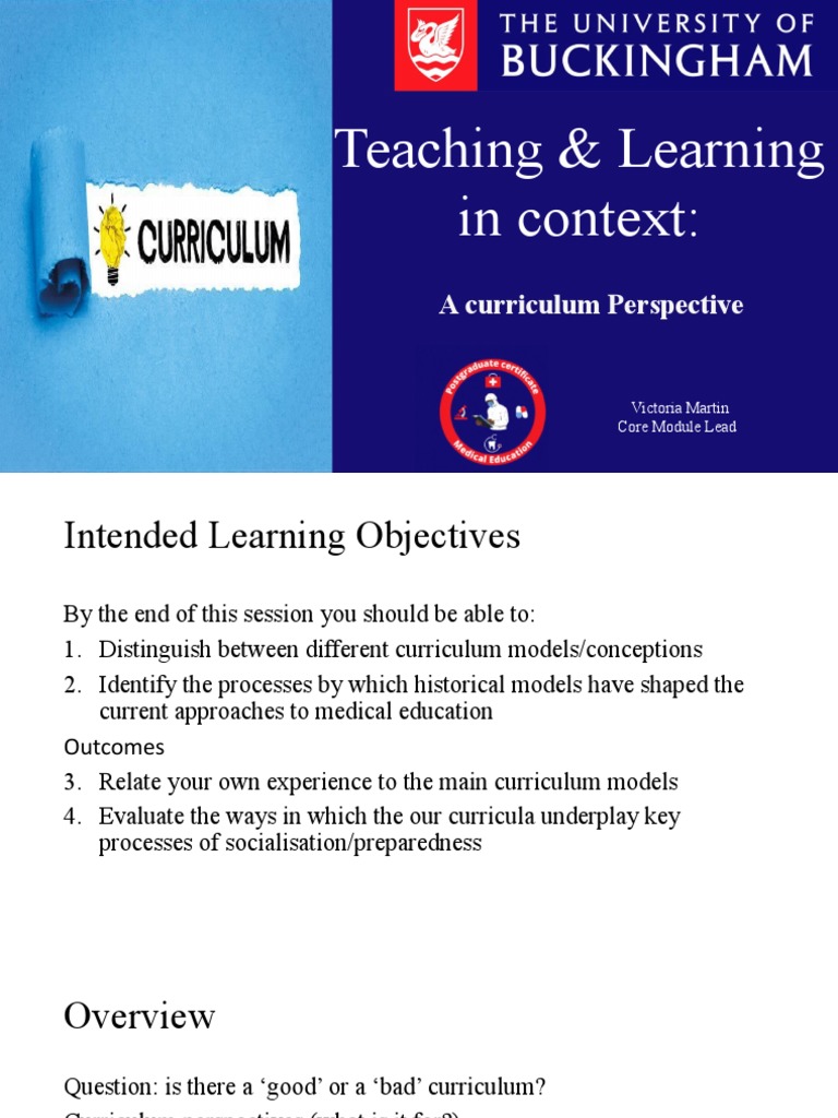 Teaching & Learning in Context:: A Curriculum Perspective | PDF ...