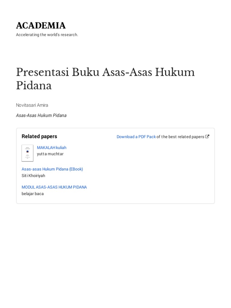 Novita - Asas-Asas Hukum Pidana Oleh Prof. Moeljatno S.H.20191122 ...