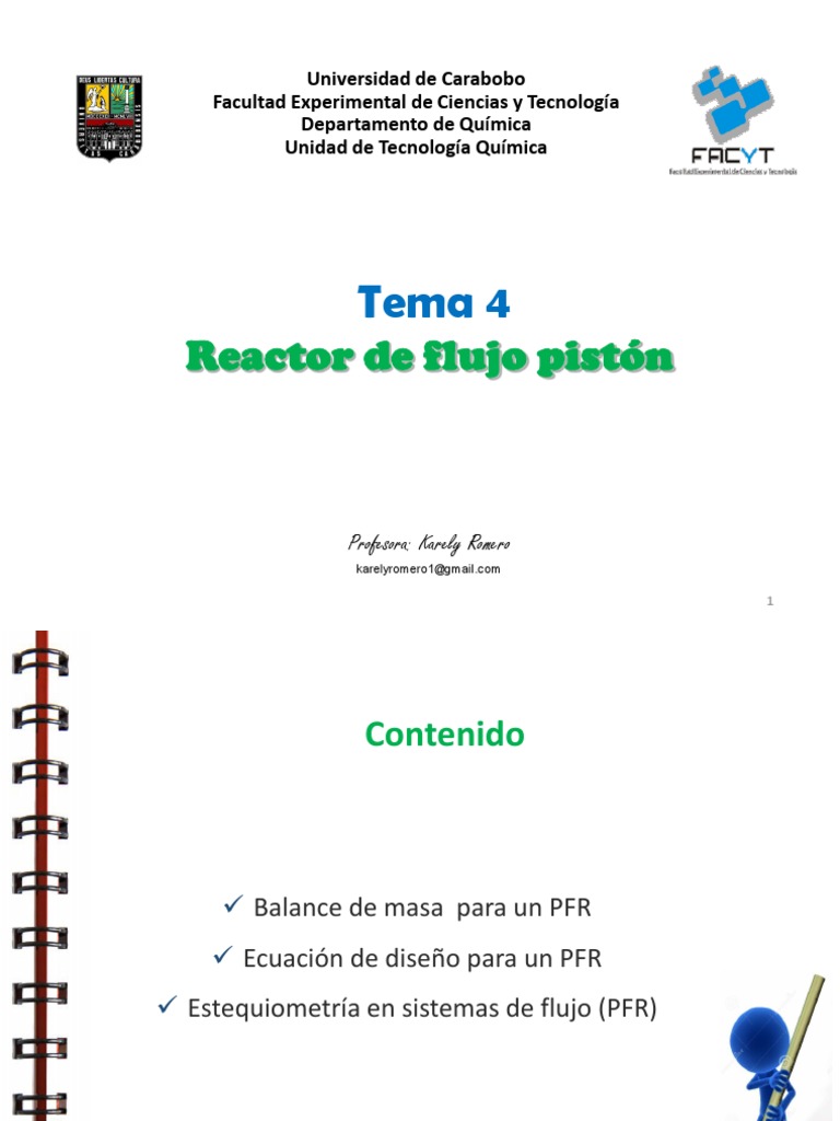 Tema 4. Reactor de Flujo Pistón. Parte 1. | PDF | Reactor Quimico | Gases