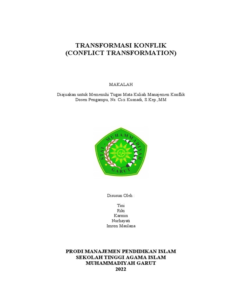 Makalah TRANSFORMASI KONFLIK | PDF
