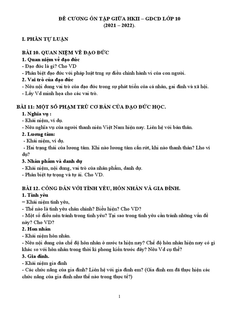 De CuoNG On TaP GIuA HKII - GDCD 10 Da8cf4c34e | PDF