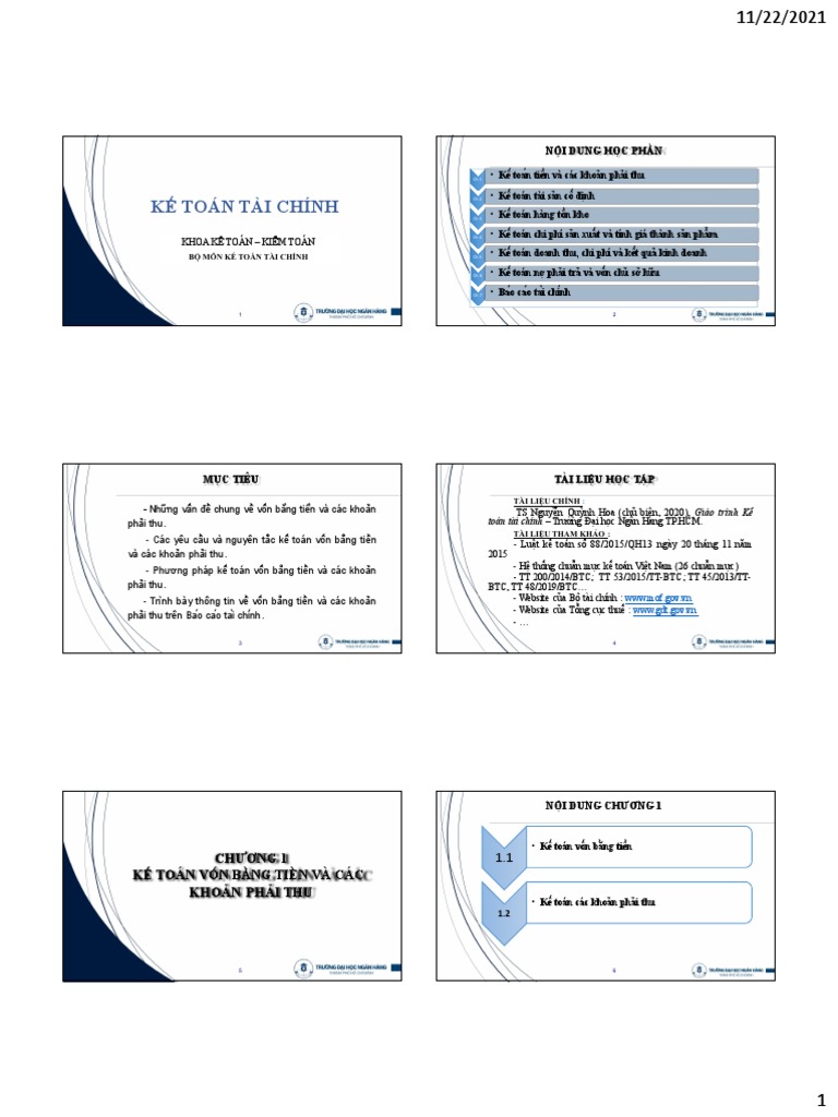 SV - ACC302 - Slide bài giảng KTTC - Chương 1 | PDF