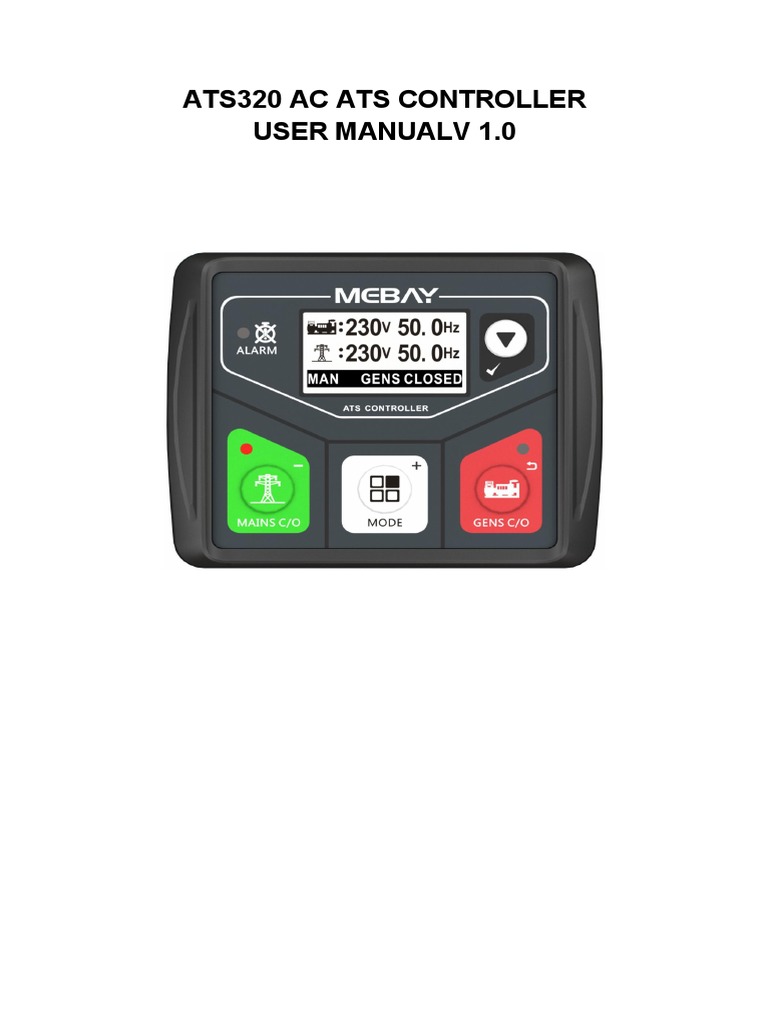 ATS320 AC ATS Controller User Manual V1.0 | PDF | Mains Electricity ...