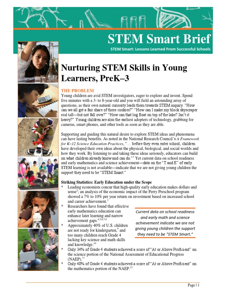Stem Smart Brief: Nurturing Stem Skills in Young Learners, Prek-3 | PDF ...