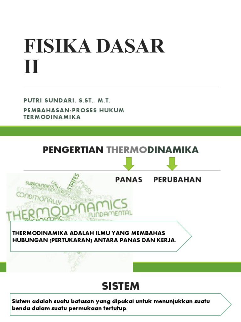 Fisika Dasar II Termodinamika Dan Proses Hukum Termodinamika | PDF | Metode & Bahan Ajar | Sains ...