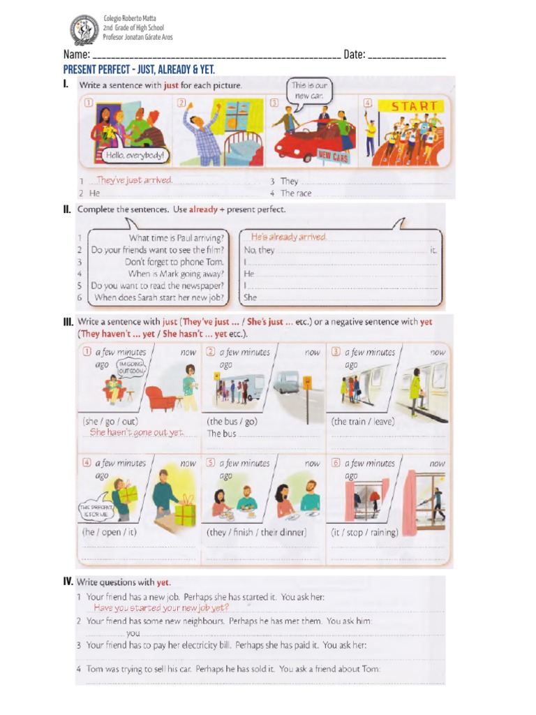 Present Perfect - Adverbs 2°M | PDF