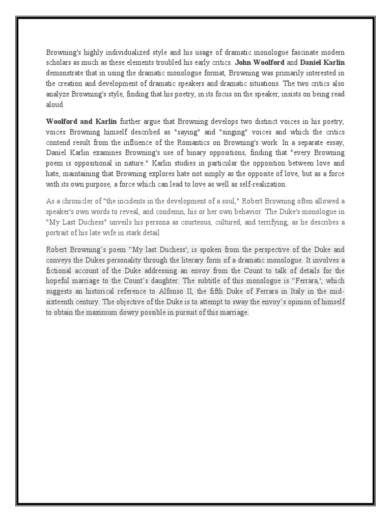 Woolford and Karlin Further Argue That Browning Develops Two Distinct ...