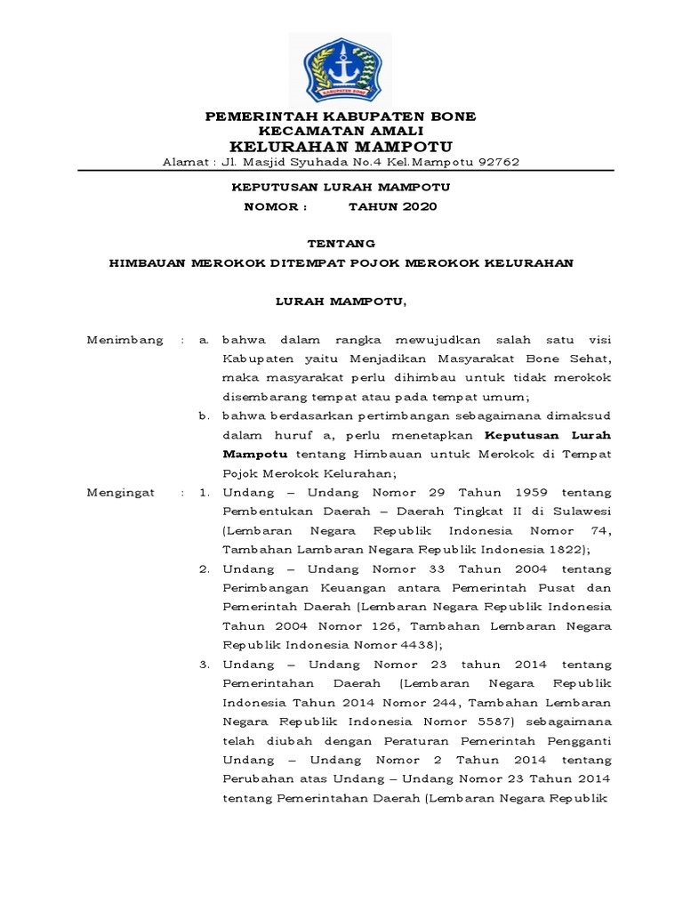 Himbauan Merokok Di Pojok Rokok 2015 | PDF