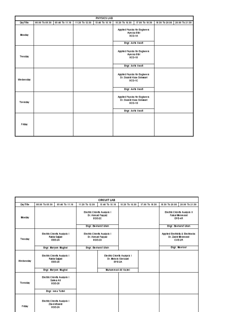 Timetable SP 2022 | PDF | Electrical Engineering | Electricity