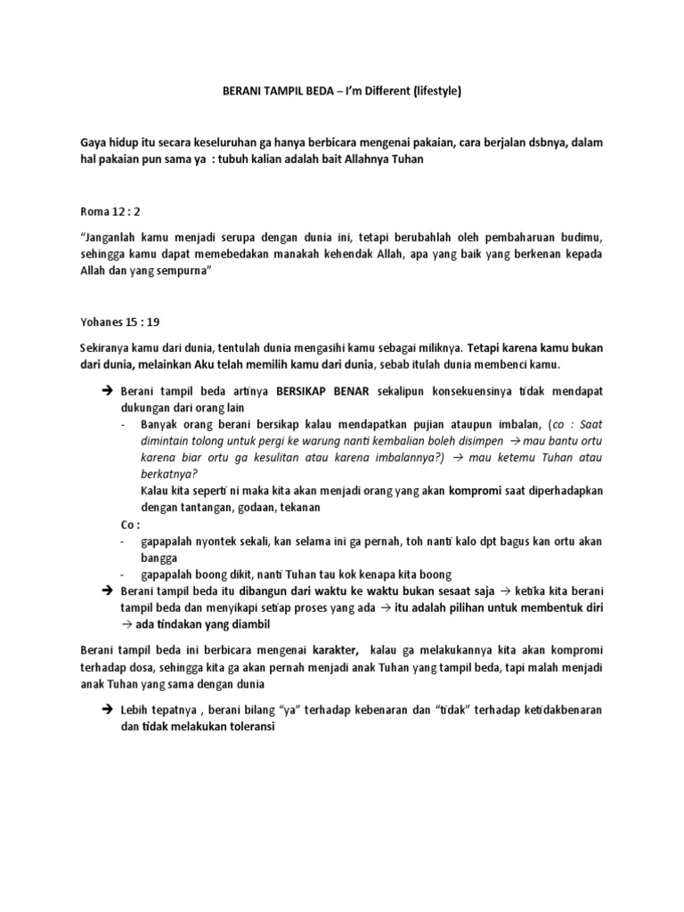 Berani Tampil Beda | PDF | Agama & Spiritualitas