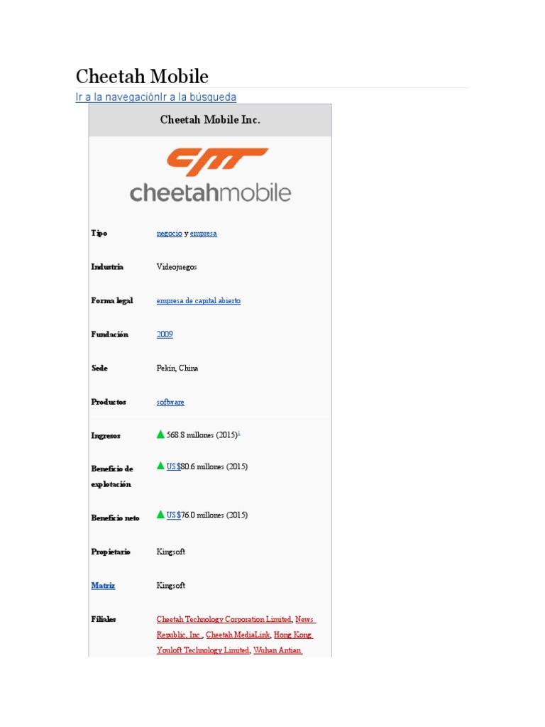 Cheetah Mobile | PDF | Tecnología móvil | Informática