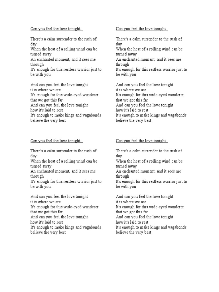 Can You Feel The Love Tonight | PDF