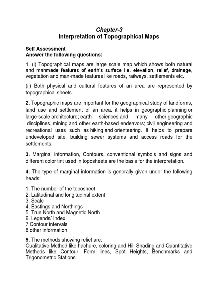 Interpretation of Topographical Maps: Chapter-3 | PDF | Topography ...