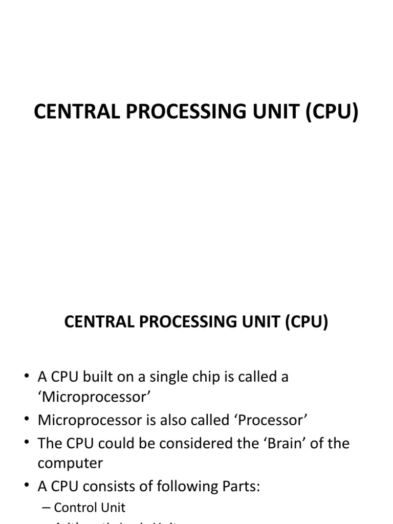 Central Processing Unit (Cpu) | PDF
