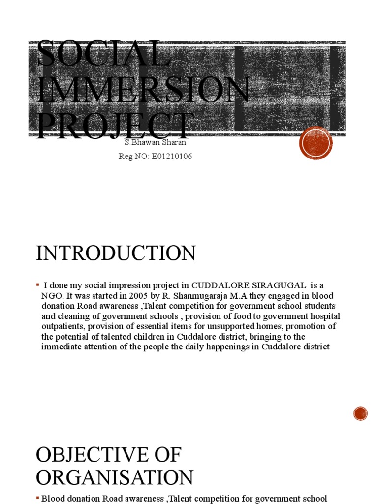 Social Immersion Project of Bhawan | PDF