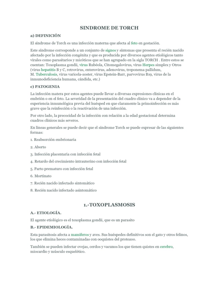 Sindrome de Torch | PDF | Virus | El embarazo