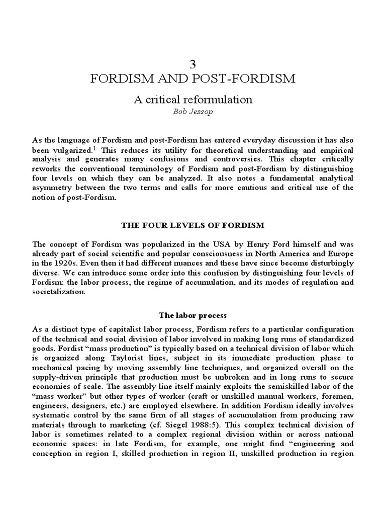 Economic Theories of Fordism | PDF | Economic Growth | Capitalism