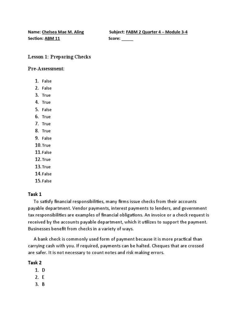 FABM 2 Quarter 4 - Module 3-4 | PDF