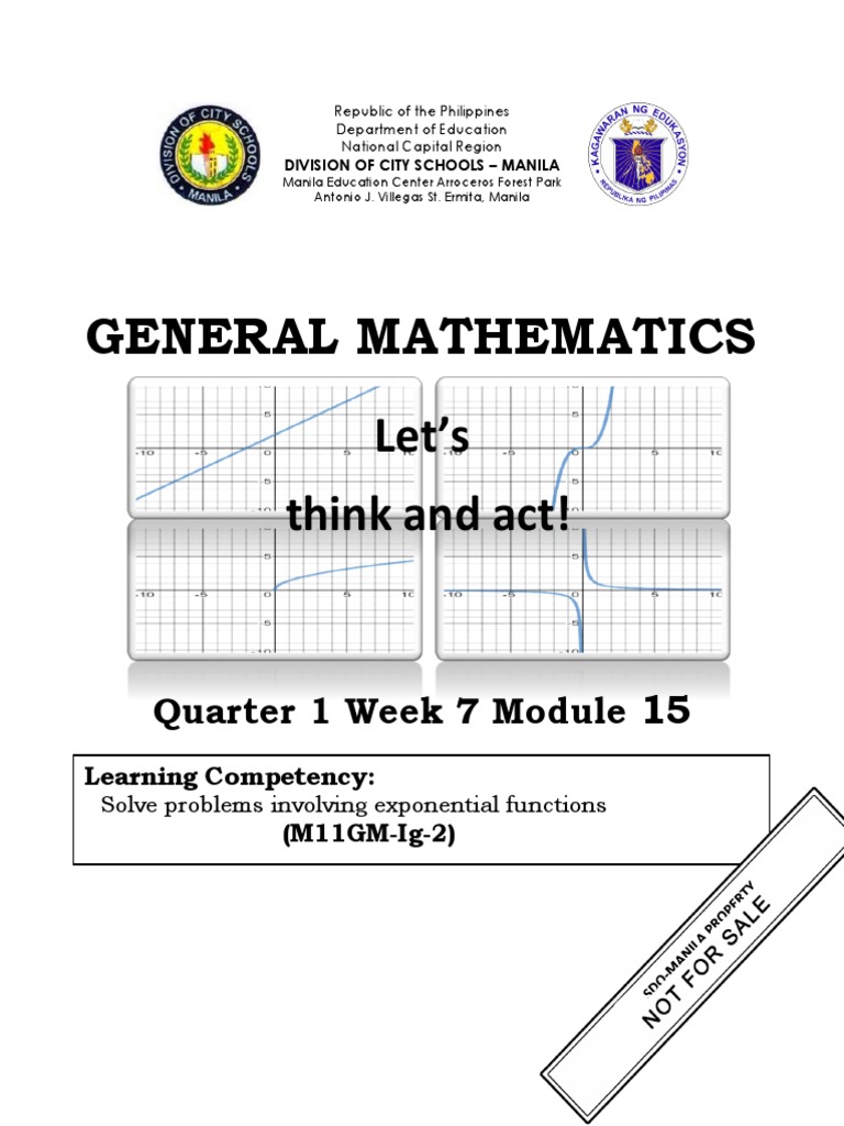 General Mathematics Let's Think and Act!: Quarter 1 Week 7 Module | PDF ...