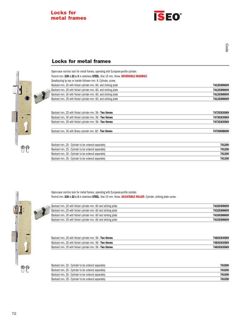 ISEO Lock | PDF | Metals | Building Materials