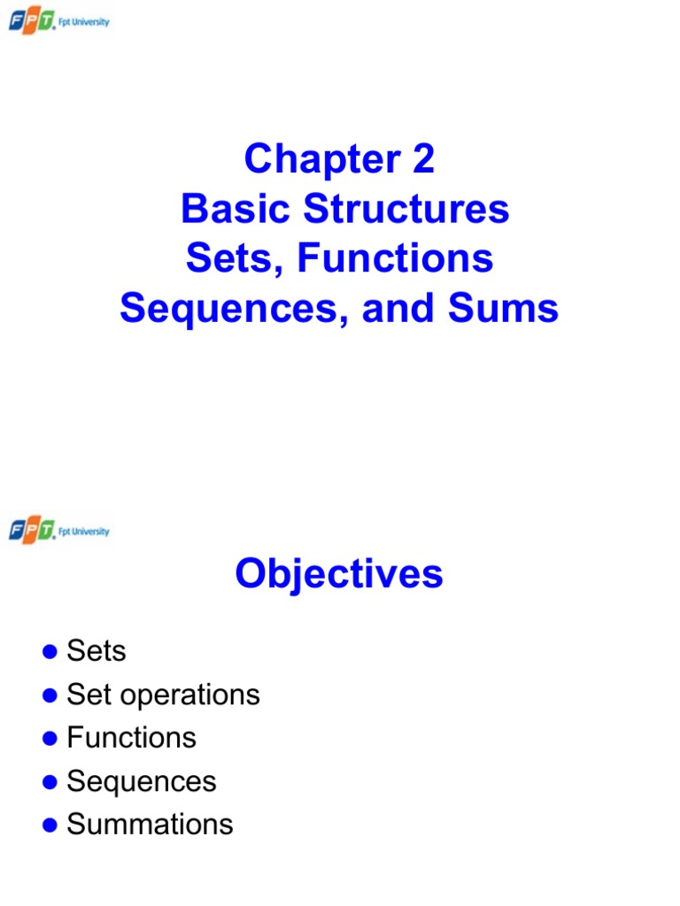 Basic Structures Sets, Functions Sequences, and Sums | PDF | Function (Mathematics) | Set ...