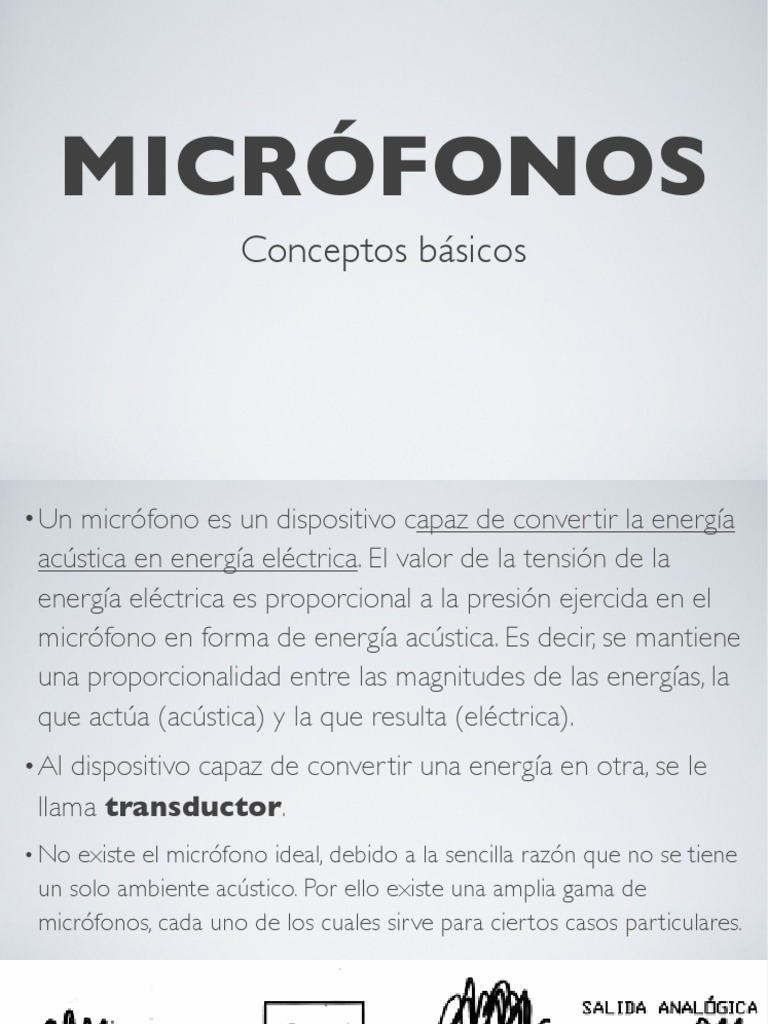 Guía Completa de Micrófonos: Tipos y Características | PDF | Micrófono ...