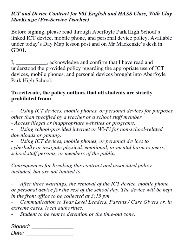 Ict Contract | PDF