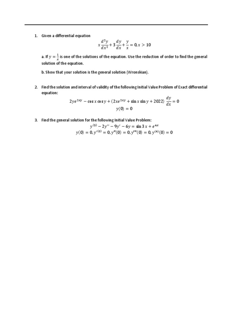 Differential Equations Solutions Guide | PDF