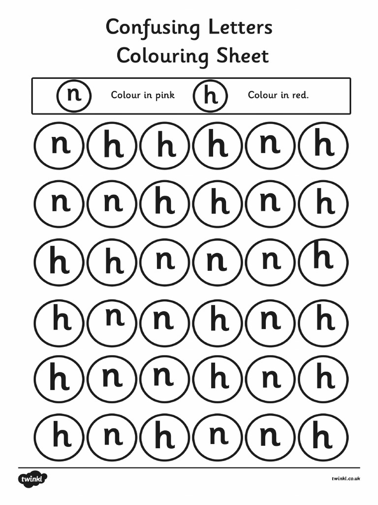 Confusing Letters Colouring Sheet | PDF