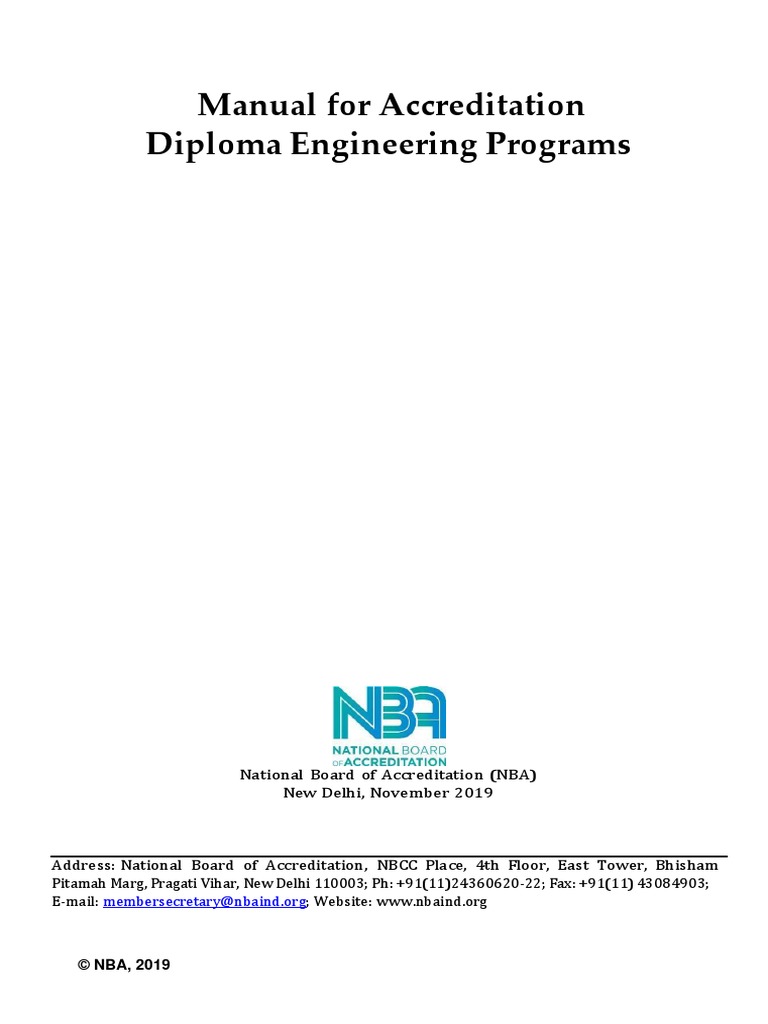 Manual For Accreditation Diploma Engineering Programs | PDF ...