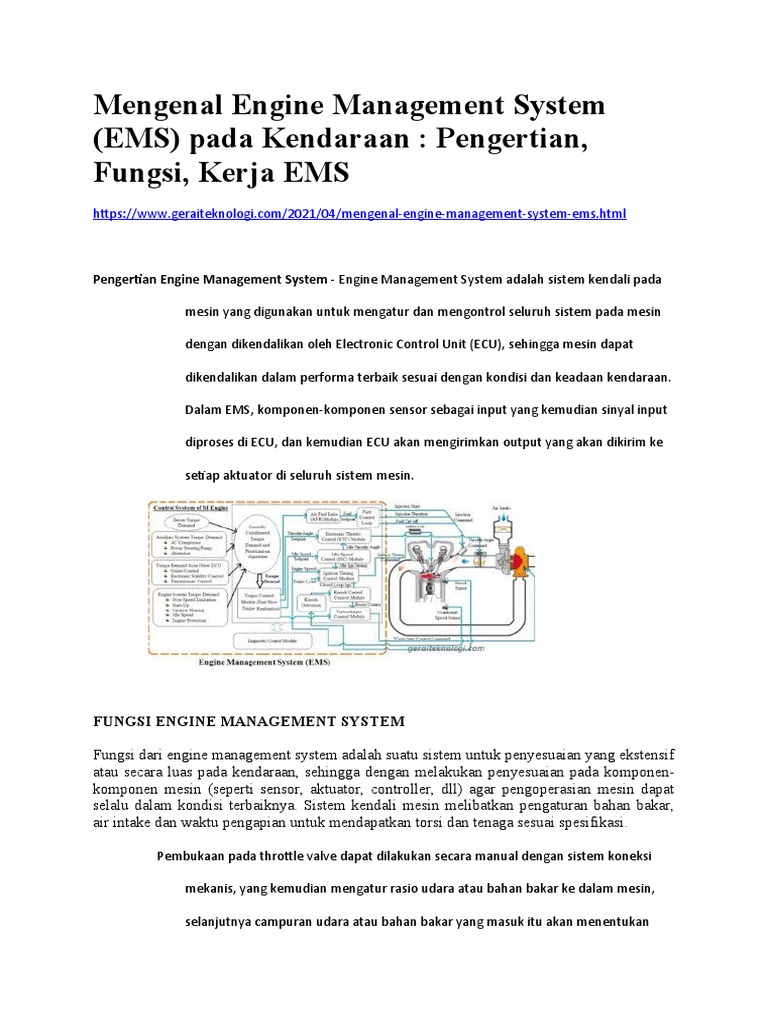 Sistem Manajemen Mesin Kendaraan | PDF