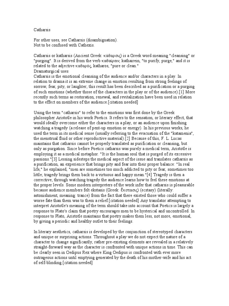 Catharsis | Psychology & Cognitive Science | Behavioural Sciences