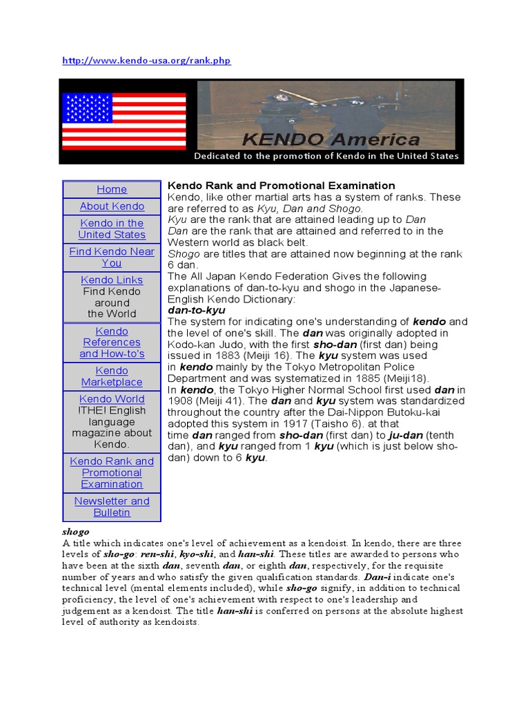 Kendo Rank | PDF | Japanese Martial Arts | Asian Martial Arts
