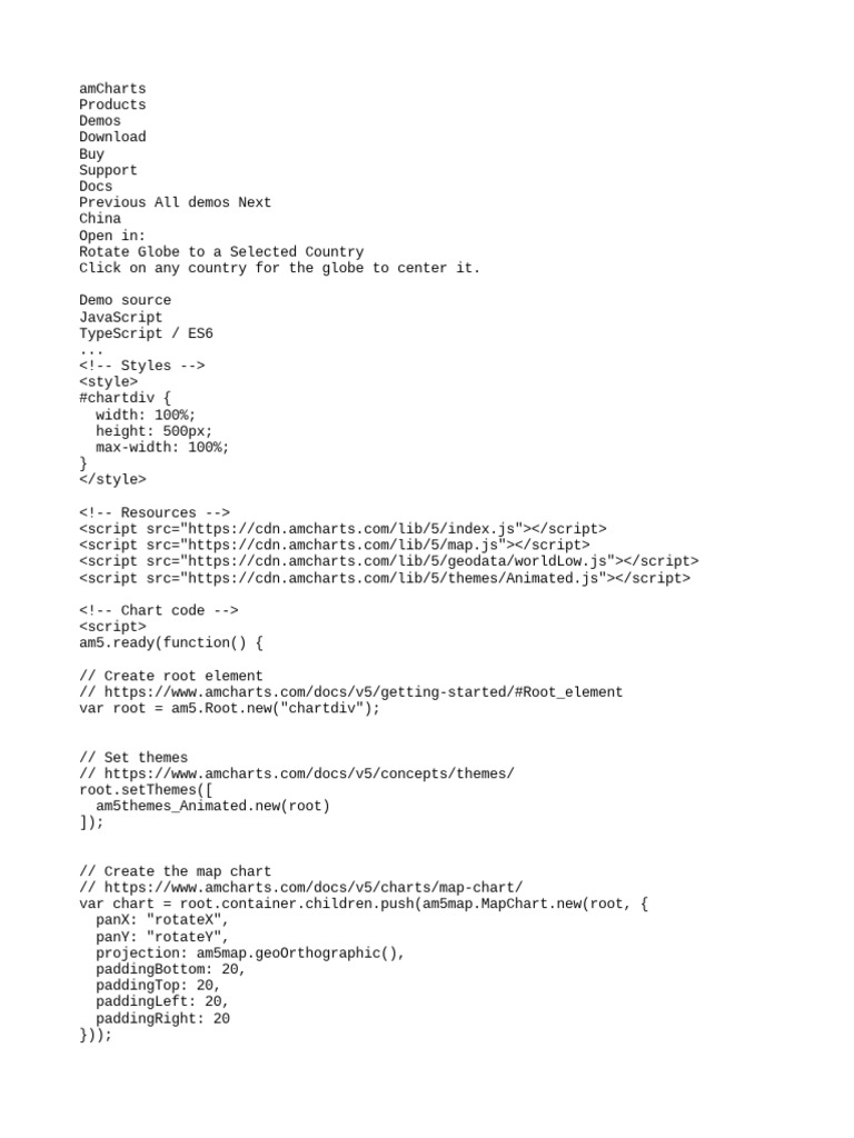 Rotate Globe To A Selected Country - Amcharts | PDF | Web 2.0 | Cyberspace