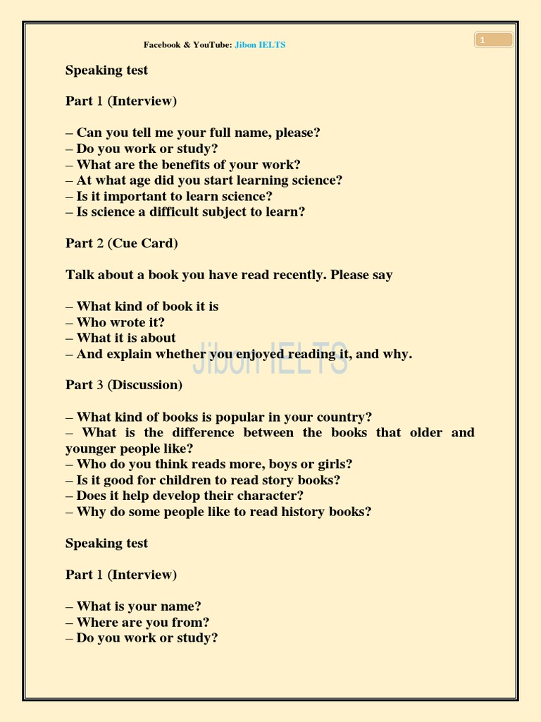 Speaking Test April Questions 2022 | PDF | Social Media | Popular ...