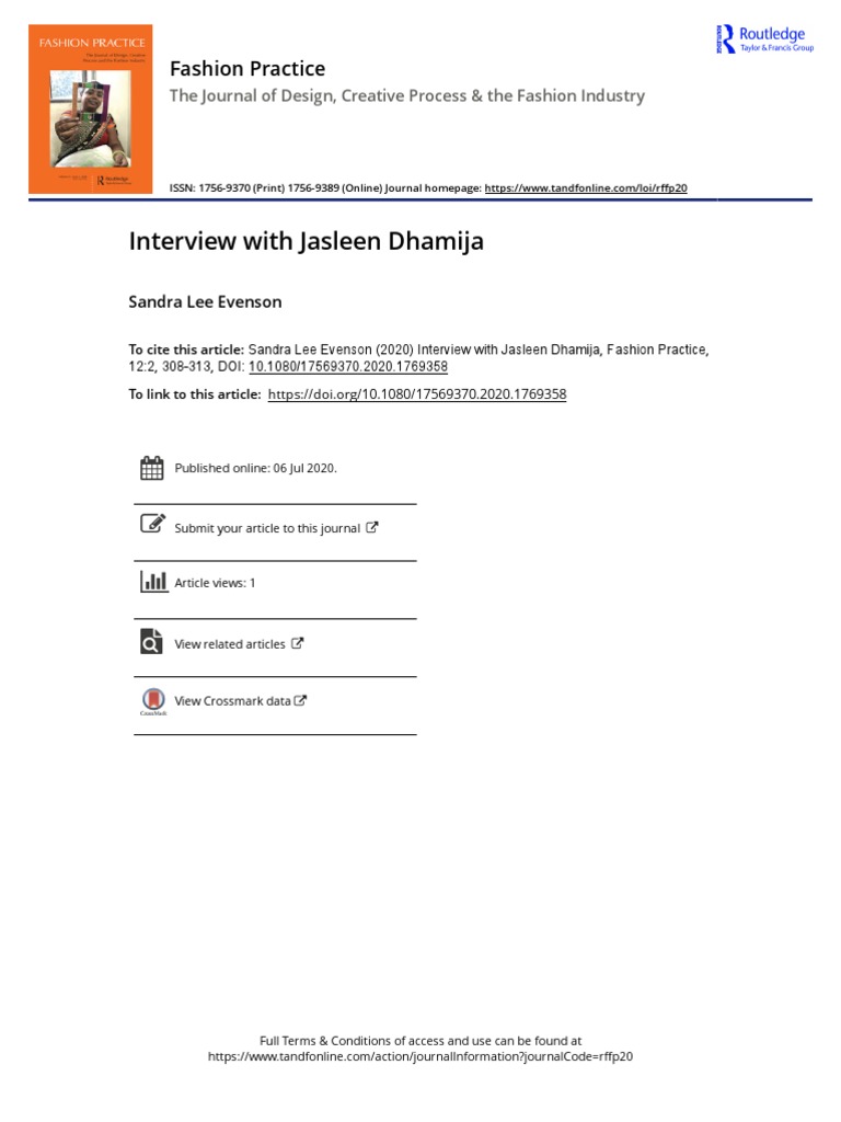 Jasleen Dhamija Interview | PDF | Weaving | Clothing