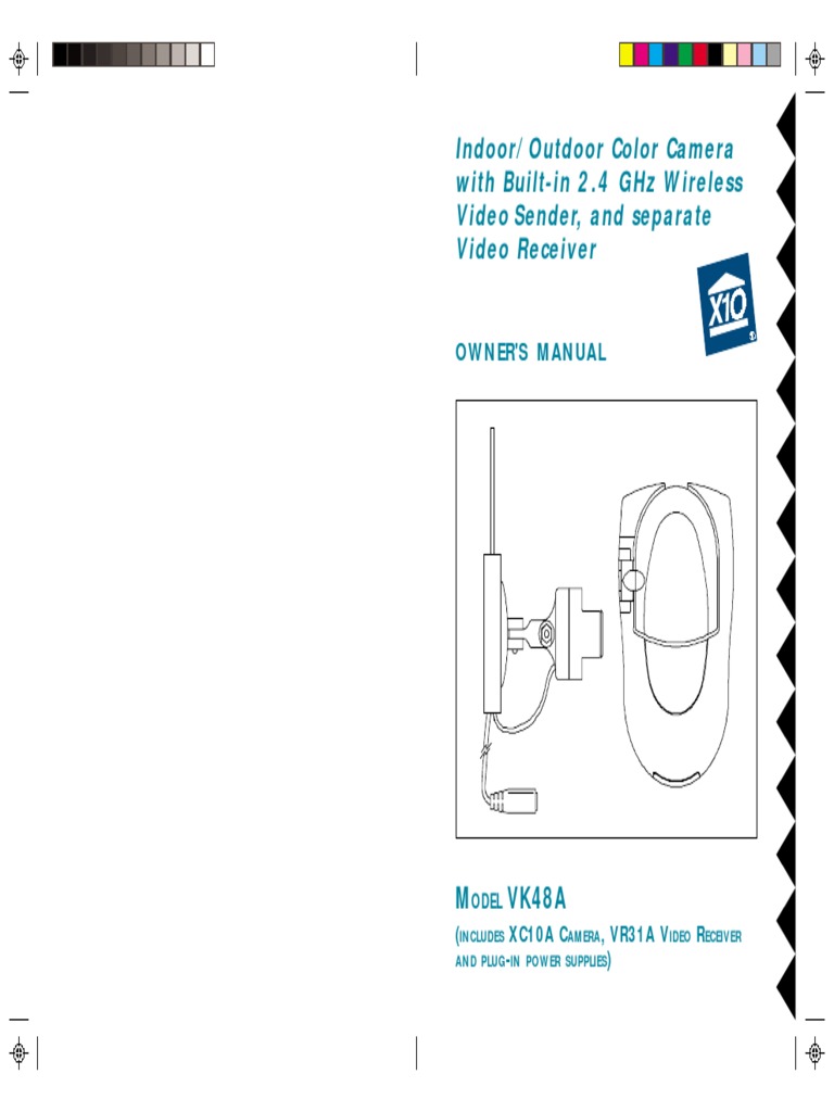 X10 VK48A Includes XC10A Camera VR31A Video Receiver and Plug in Power Supplies Owners Manual EN ...