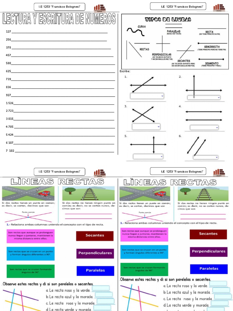 Fichas de Lineas Rectas | PDF