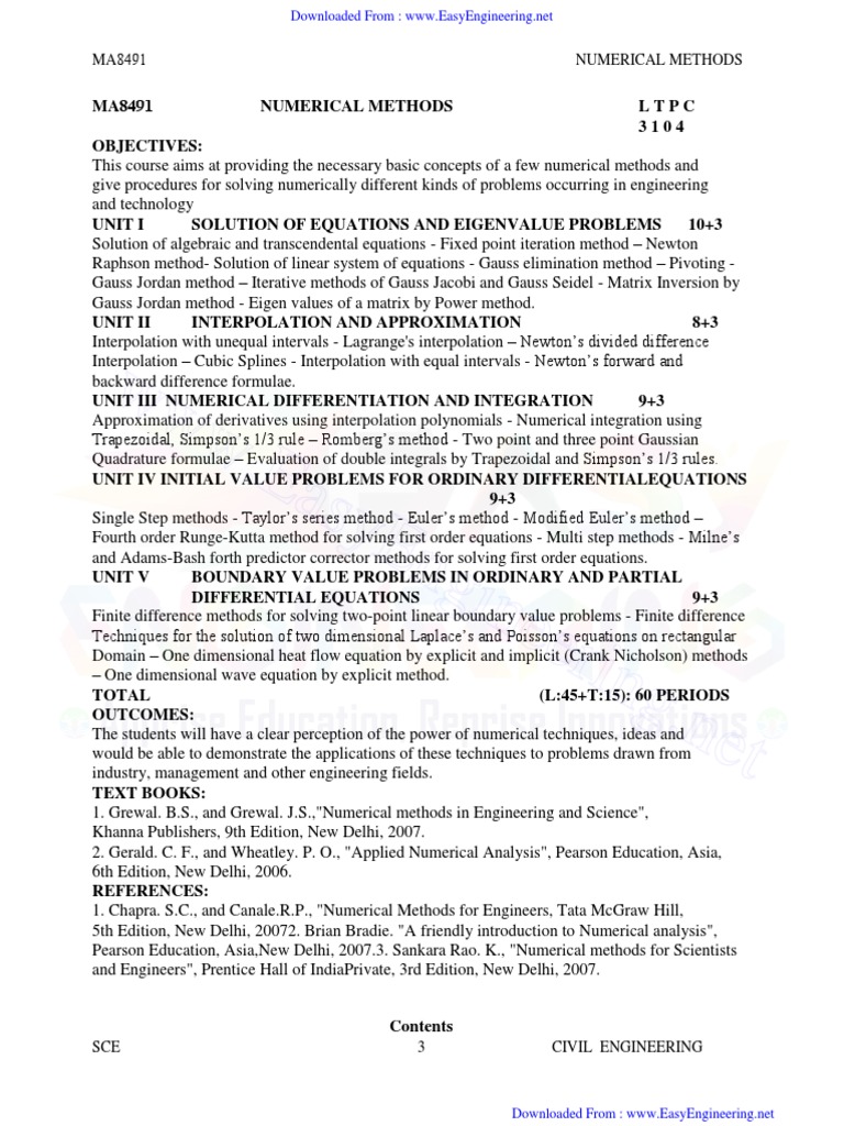 Numerical Methods for Civil Engineering | PDF | Numerical Analysis | Interpolation