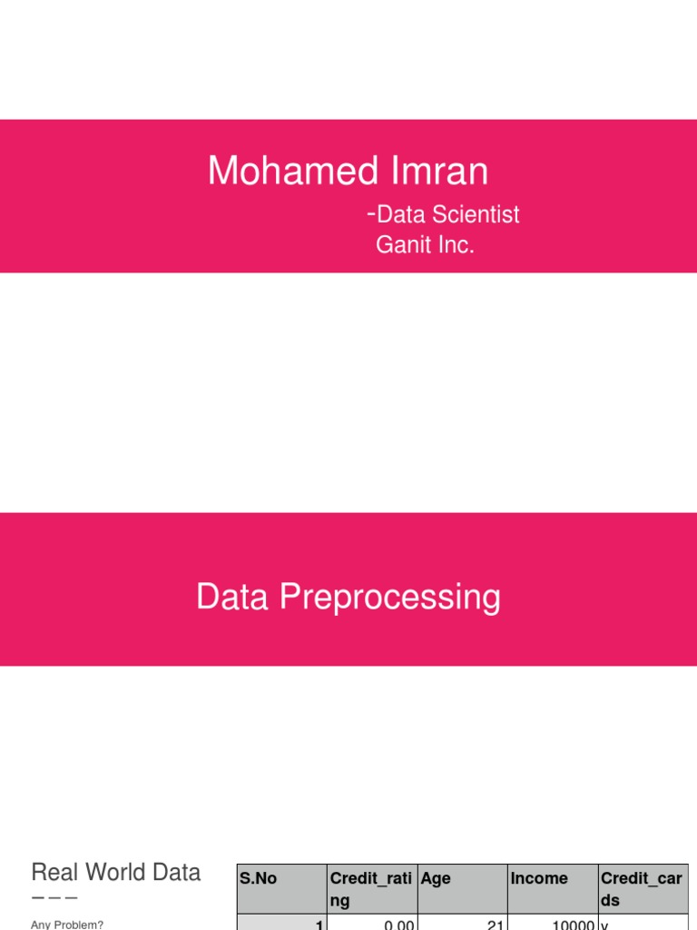 Data Preprocessing and Linear Regression | PDF | Regression Analysis ...