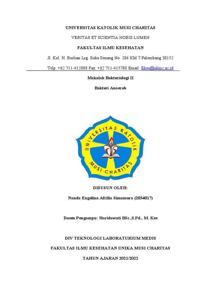 Jenis dan Pengertian Bakteri Anaerob | PDF