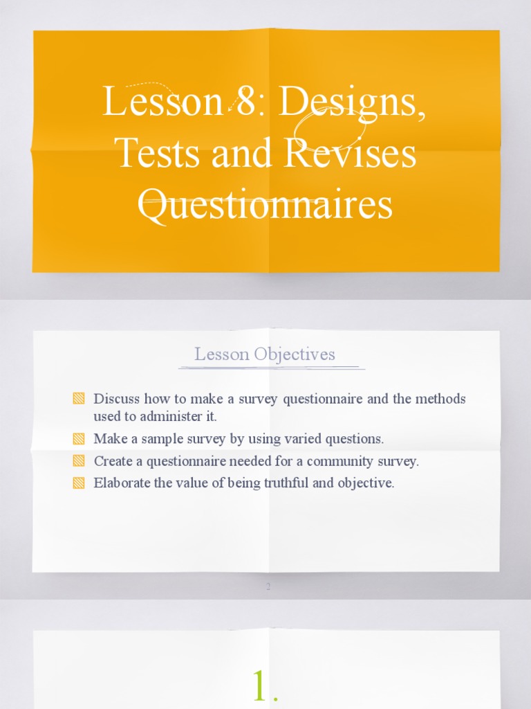 Designing Effective Survey Questionnaires: Key Considerations for Question Formulation | PDF ...