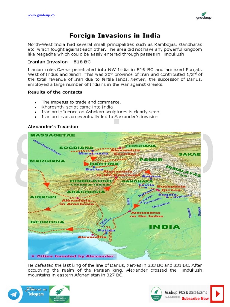 Foreign Invasions in India: Iranian Invasion - 518 BC | PDF | Alexander ...