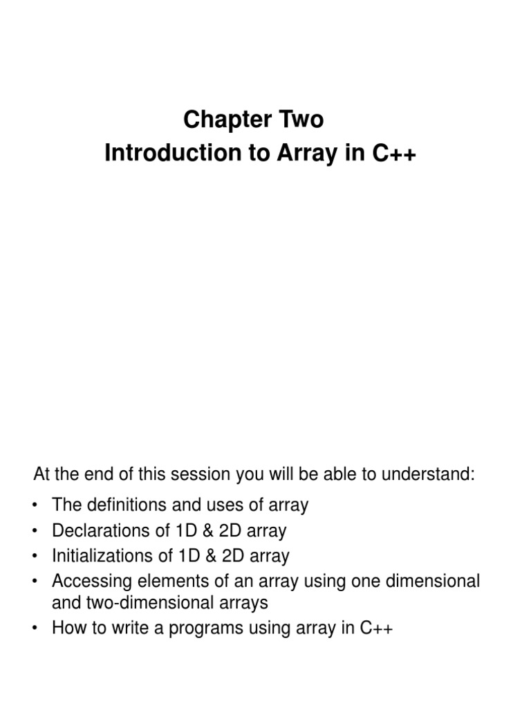 Chapter 2 Array Pdf Array Data Structure Array Data Type 9226